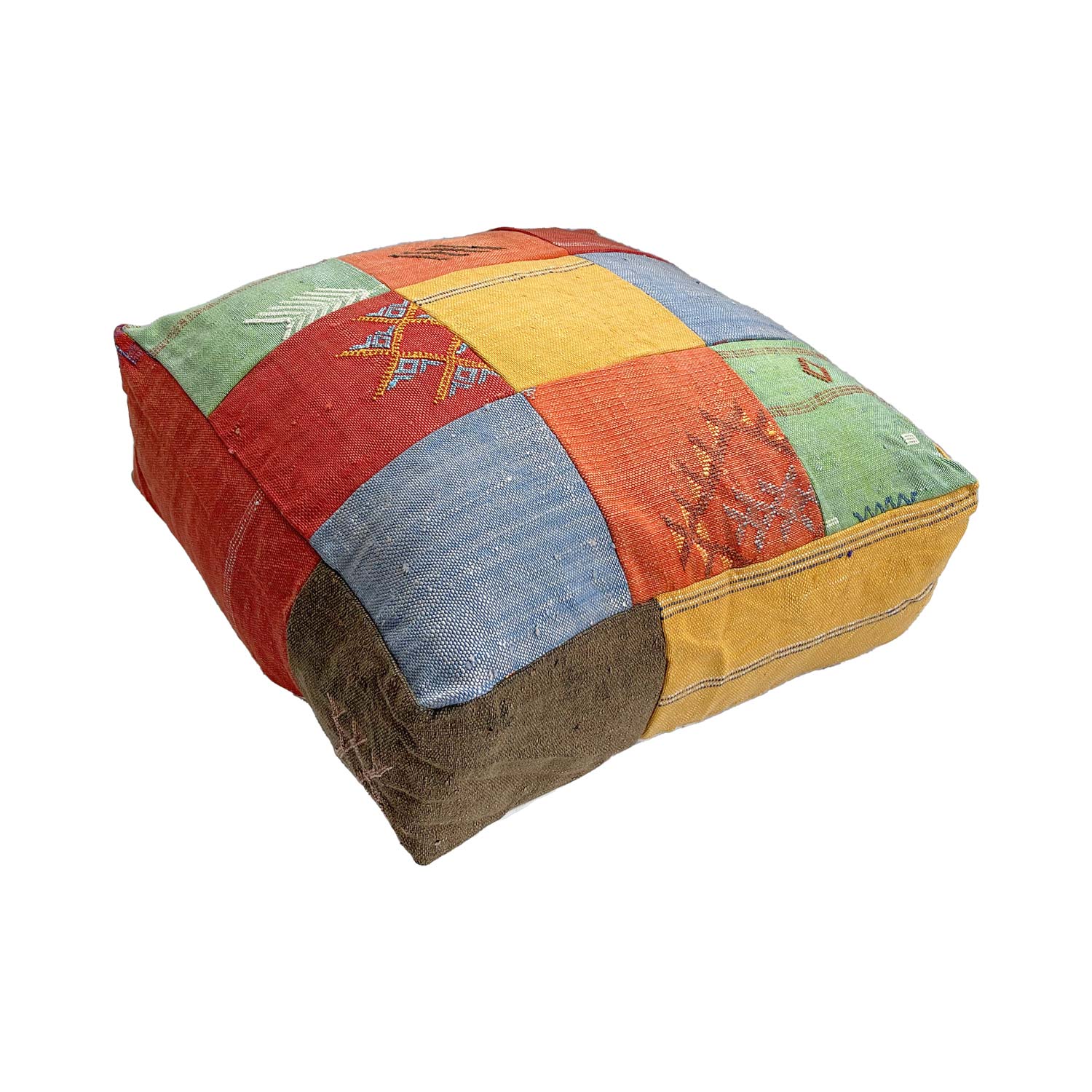 Puff sabra estilo patchwork - 60x60x30 cm - Made in Marruecos