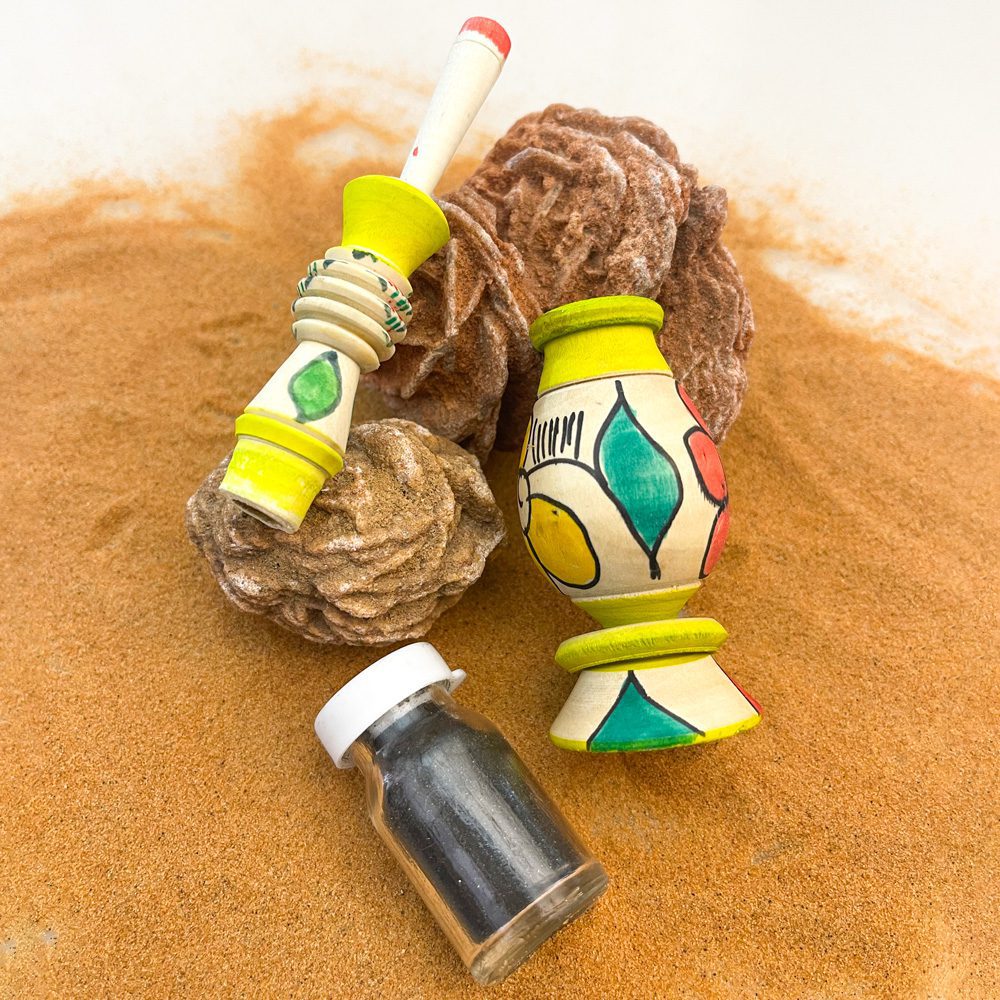 Khol, delineador de ojos árabe - 1 botella de madera verde lima + 1x ...